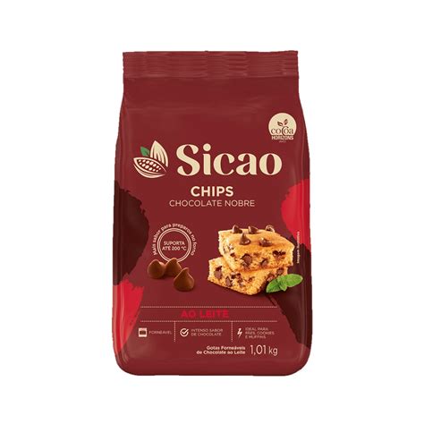 Confeitaria Cobertura Chips Sicao Nobre Chocolate Ao Leite 1 01kg