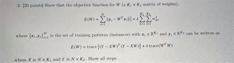 Solved Points Show That The Objective Function For W Chegg