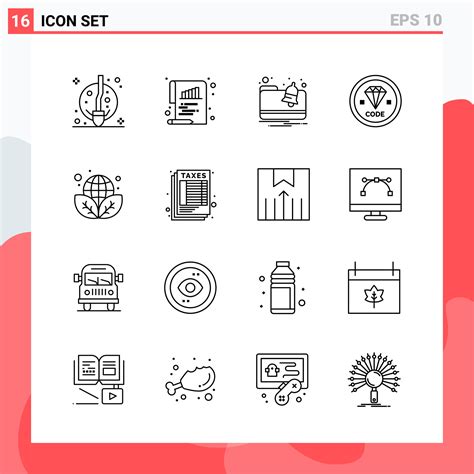 Collection Of 16 Vector Icons In Line Style Modern Outline Symbols For Web And Mobile Line Icon