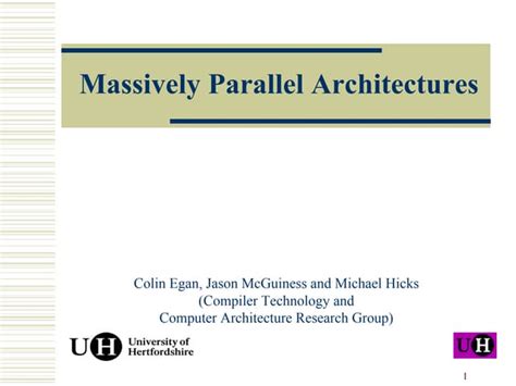 Massively Parallel Architectures Ppt