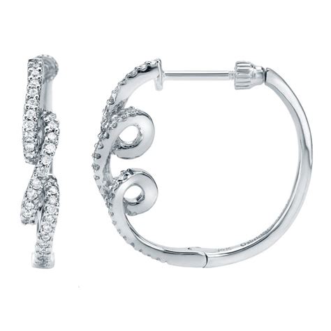 Серьги конго из белого золота