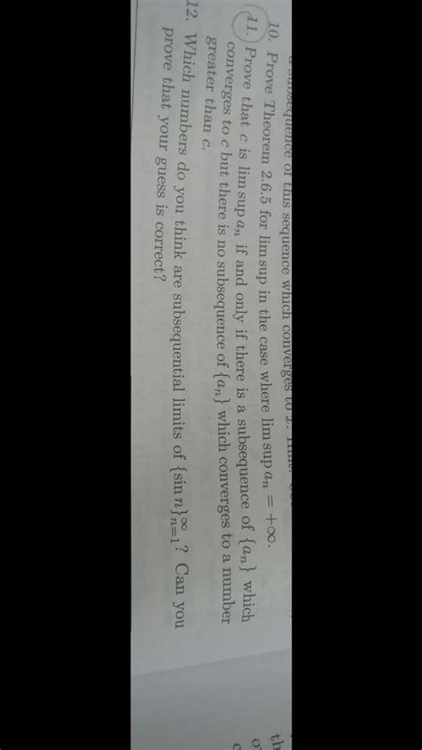 Solved Prove Theorem For Lim Sup In The Case Where Chegg Com