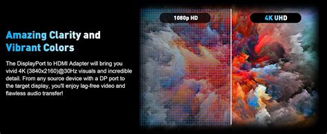 Uantin Display Port To Hdmi 4k Adapter Braided Dp Displayport Male To Hdmi Female Uni