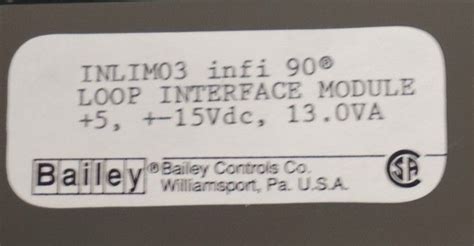 New Bailey Controls Inlim03 Loop Interface Module Sb Industrial