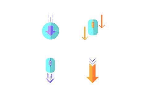 Computer Mouse And Arrowheads Icons Icons ~ Creative Market