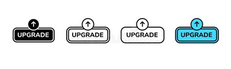 Four Upgrade Button Designs With Arrow Icons In Different Color Combinations Stock Illustration