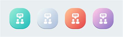 Group Chat Solid Icon In Flat Design Style Dialogue Signs Vector