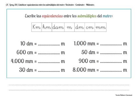 💙 Medidas De Longitud 💙 Tercero Educación Primaria 8 Años
