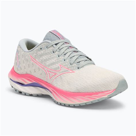 Buty Do Biegania Damskie Mizuno Wave Inspire 19 Snow White Hi Vis Pink Purple Punch J1gd2344