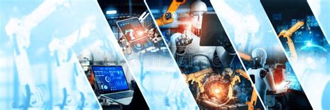 Automated Ai Industry Robot And Robotic Arms Assembly In Factory Production Nlp Stock Image