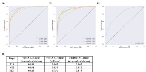 Performance Of Final Models A C External Validation Using Cuimc