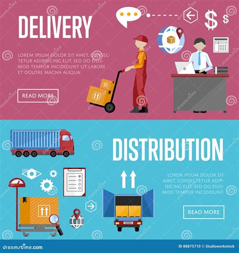 Logistics Process Icons For Supply Chain Diagram I Royalty Free Stock