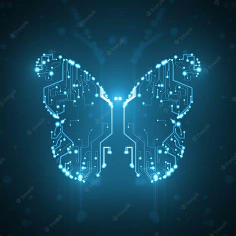 Premium Vector Circuit Board Background Technology Illustration Butterfly Illustration