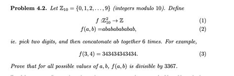 solved problem 4 2 let z10 {0 1 2 … 9} integers modulo
