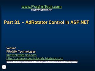 Part 31 AdRotator Control In ASP NET
