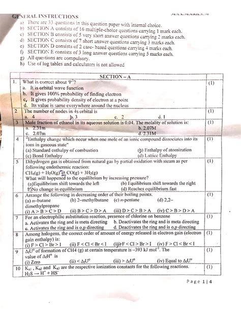 Annual Exam Aps Chem Paper Pdf