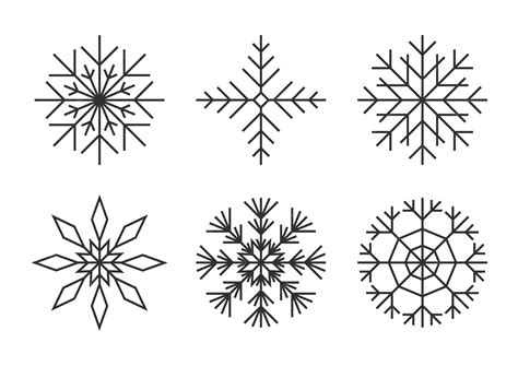 Premium Vector Snowflake Thin Black Line Icons Snow Vector Set