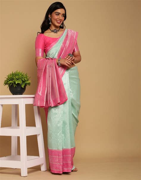 Pista Green Banarasi Silk Saree Leemboodi