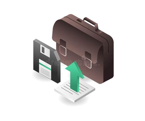 Isometric Flat 3d Concept Of Business Data Bag Illustration Stock