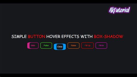 Css Simple Button Hover Effect With Box Shadow Ak Tutorial Youtube