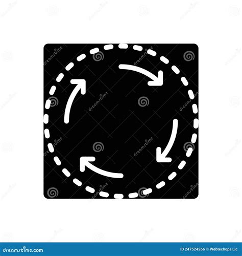 Black Solid Icon For Cycle Reset And Loop Stock Vector Illustration