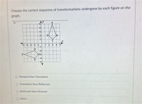 solved choose the correct sequence of transformations undergone by