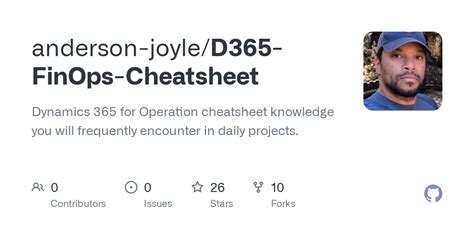 GitHub Anderson Joyle D365 FinOps Cheatsheet Dynamics 365 For Operation Cheatsheet Knowledge