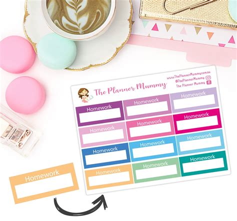 12 X Homework Assignment Reminder Planner Diary Stickers Etsy