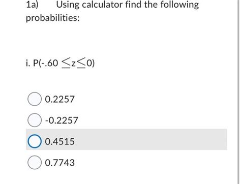 solved 1a using calculator find the following