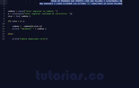 Funciones Python Eliminar Ultimos Caracteres