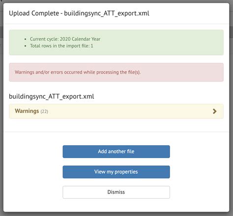 Buildingsync Improve Ui Ux For Post Mapping Messages Issue Seed Platform Seed Github
