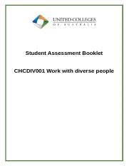 CHCDIV001 Student Assessment Booklet - AGE ID 99496 - Non-Workplace.docx - Student Assessment ...