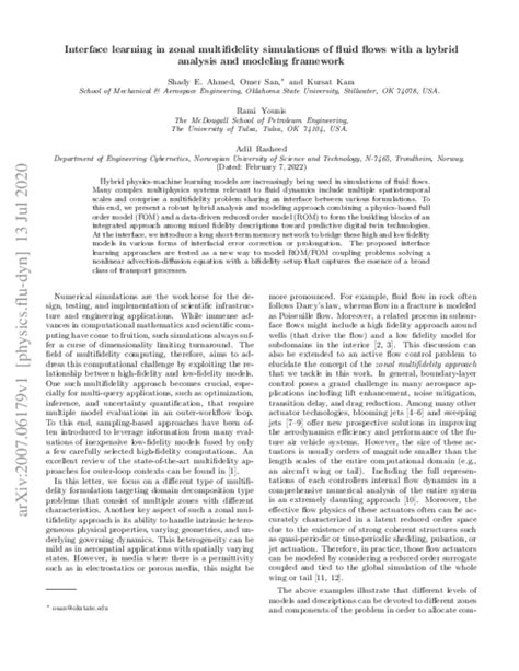 pdf interface learning in zonal multifidelity simulations of fluid