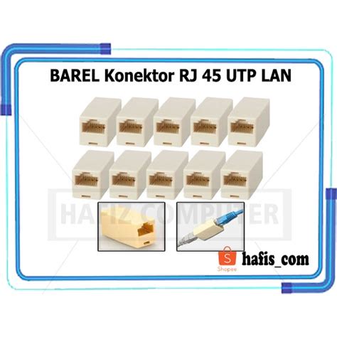 Jual Barrel Barel Konektor Rj Penyambung Dua Konektor Rj Utp Lan Shopee Indonesia