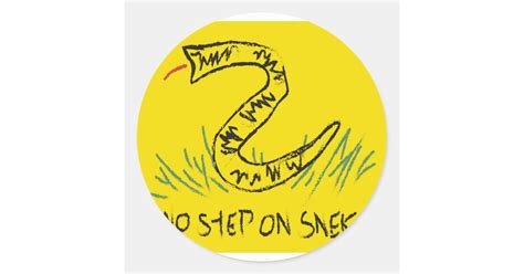 No Step On Snek Gadsden Flag Classic Round Sticker Zazzle