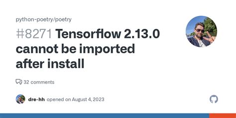 tensorflow 2 13 0 cannot be imported after install · issue 8271