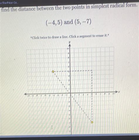 Solved: s The Prce: Ca. . find the distance between the two points in simplest radical form. (-4 ...