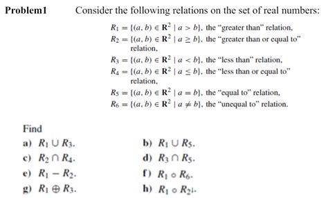 solved finda r1∪r3 b r1∪r5 c r2∩r4 d r3∩r5 e r1 r2 f r