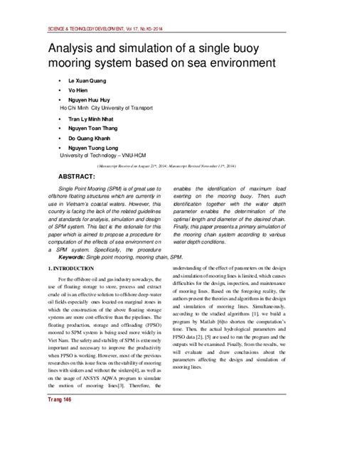 Pdf Analysis And Simulation Of A Single Buoy Mooring System Based On Sea Environment