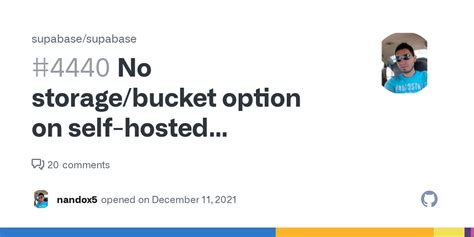 No Storagebucket Option On Self Hosted Supabase · Issue 4440