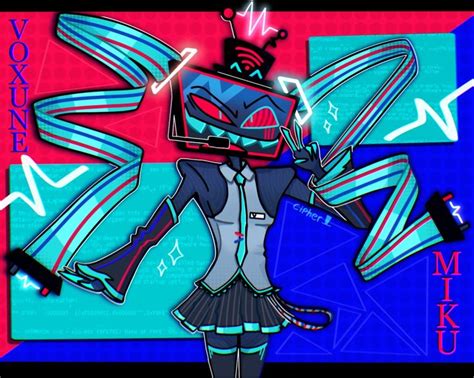 Vox Hatsune Miku Hazbin Hotel Fan Art Drawing Character Design Vocaloid