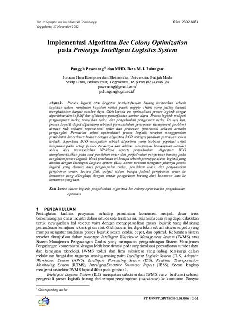 Pdf Implementasi Algoritma Bee Colony Optimization Pada Prototype