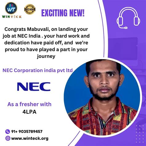 Winteck Software Solutions On Linkedin Company Nec Corporation Solutions India As A Fresher