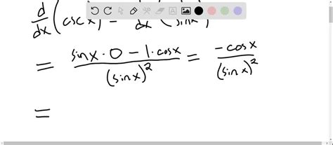 ⏩solved Prove That D Dx Cscx Cscx Cotx Numerade