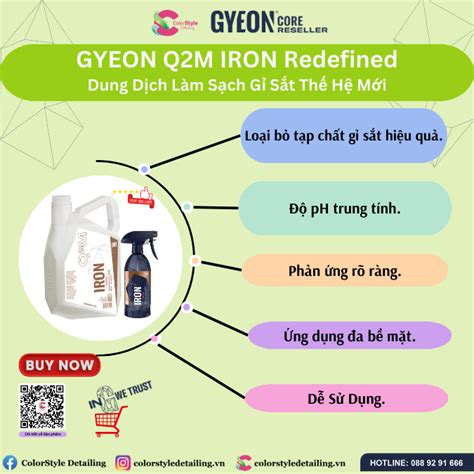 Gyeon Q2m Iron Redefined Dung Dịch Tẩy Gỉ Sắt Thế Hệ Mới Colorstyle