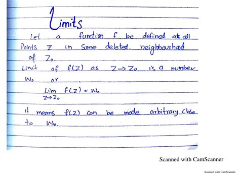 SOLUTION Limits In Complex Analysis With Theorems And Examples Studypool