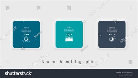 Neumorphism Infographics Template Chart Diagram Web Stock Vector