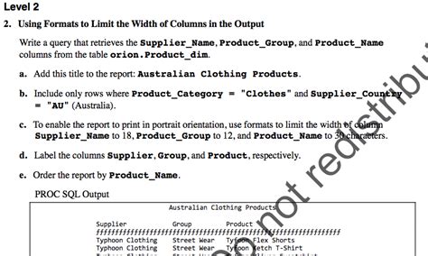 Solved Level 2 2 Using Formats To Limit The Width Of