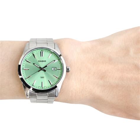 Casio カシオ カシオスタンダード チープカシオ チプカシ腕時計 メンズ クオーツ アナログ 3針 真鍮 ステンレス メタル シルバー ミントグリーン Mtp Vd03d 3a2 時計