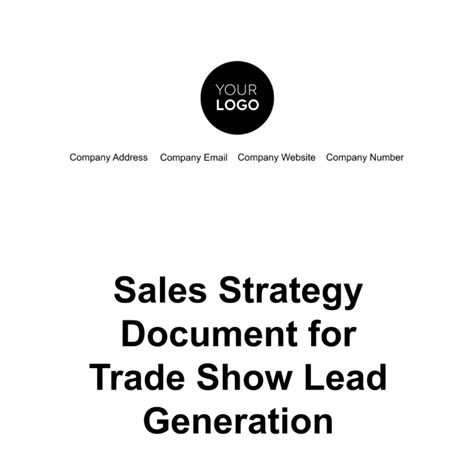 Sales Strategy Document For Trade Show Lead Generation Template Edit